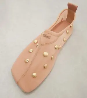 Chloé Rita Studded Flats - Pink