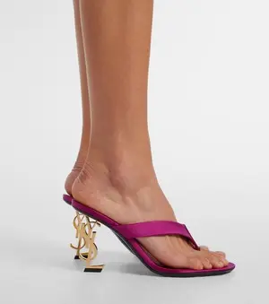Saint Laurent Opyum Crêpe Satin Thong Sandals