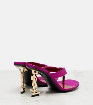 Saint Laurent Opyum Crêpe Satin Thong Sandals