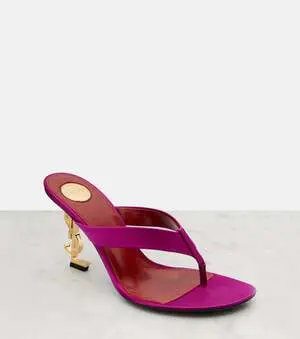 Saint Laurent Opyum Crêpe Satin Thong Sandals
