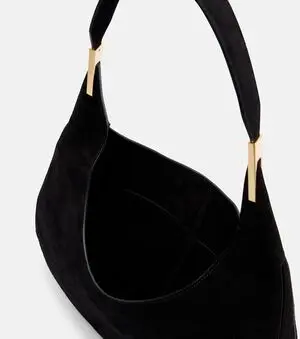 Savette Florence Large Suede Shoulder Bag - Black