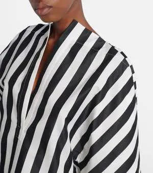 Jacquemus Moisson Striped Cotton And Silk Tunic - White