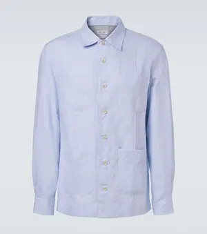 Brunello Cucinelli Linen And Cotton-blend Shirt - Blue
