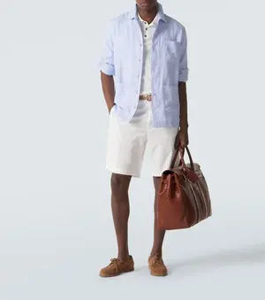 Brunello Cucinelli Linen And Cotton-blend Shirt - Blue