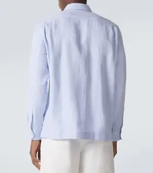 Brunello Cucinelli Linen And Cotton-blend Shirt - Blue