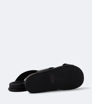 Brioni Criss-cross Leather Slides