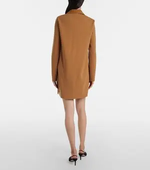 TOM FORD Wool-blend And Suede Minidress - Brown
