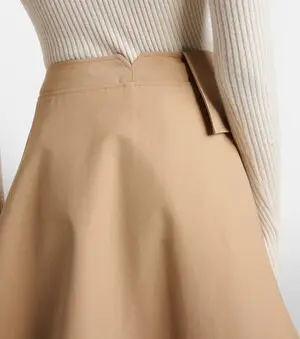 RÓHE Asymmetric Cotton Canvas Midi Skirt - Beige