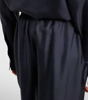 RÓHE Silk Straight-leg Trousers - Blue