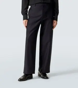 LEMAIRE Cotton Satin Suit Trousers - Blue