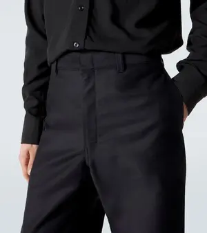 LEMAIRE Cotton Satin Suit Trousers - Blue