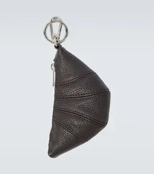 LEMAIRE Croissant Leather Bag Charm - Brown
