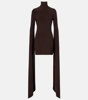 Norma Kamali Draped Turtleneck Mini Dress