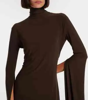 Norma Kamali Draped Turtleneck Mini Dress