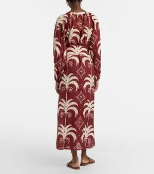 Johanna Ortiz Printed Linen Maxi Dress