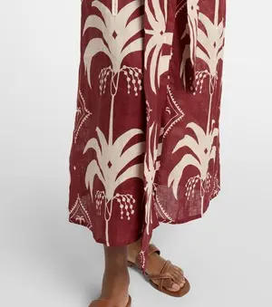 Johanna Ortiz Printed Linen Maxi Dress