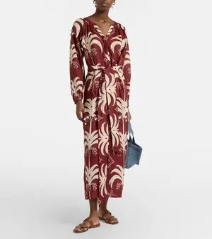 Johanna Ortiz Printed Linen Maxi Dress