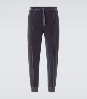 TOM FORD Cotton-blend Velour Sweatpants - Grey