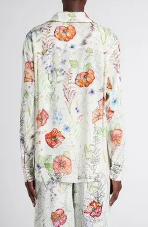 Alexander McQueen Meadow Floral Piped Pajama Shirt