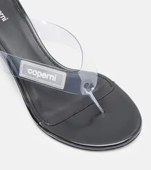 Coperni Logo Pvc Wedge Thong Sandals - Transparent