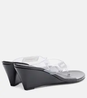 Coperni Logo Pvc Wedge Thong Sandals - Transparent