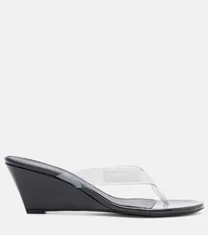 Coperni Logo Pvc Wedge Thong Sandals - Transparent