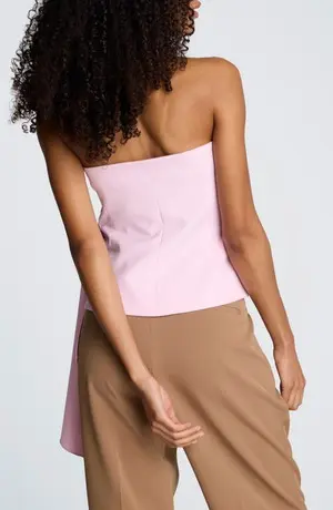 KENNETH COLE Pleated Strapless Top - Chintz Pink