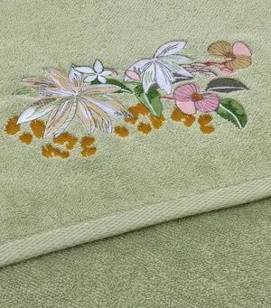 YVES DELORME Embroidered Orchidee Bath Towel