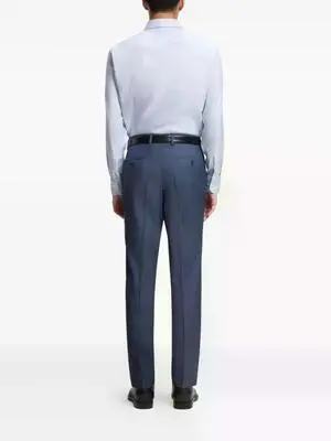 BOSS Buttoned Patterned Shirt - Blue