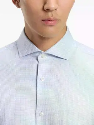 BOSS Buttoned Patterned Shirt - Blue
