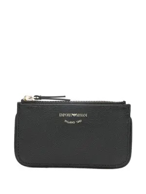 Emporio Armani Leather Coin Case - Black