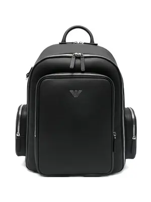 Emporio Armani Multi-pocket Backpack - Black