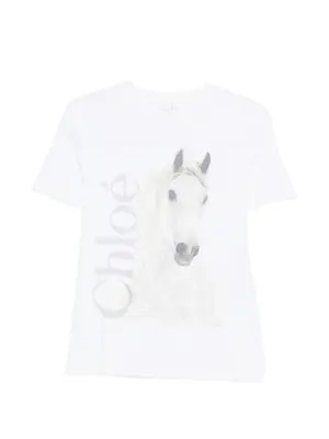 Chloé Printed Cotton T-shirt - White