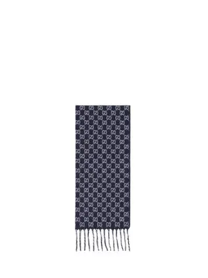 Gucci Gg Wool And Cashmere Scarf - Blue