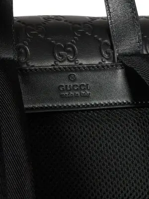 Gucci Gg Emblem Backpack - Black