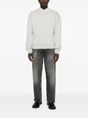 AMI Paris De Coeur Cotton Sweatshirt - Grey