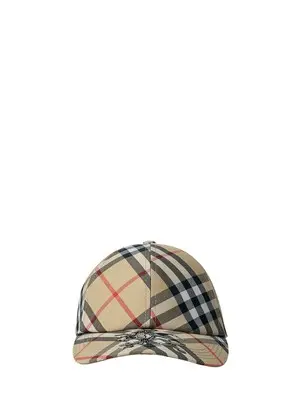 Burberry Check Pattern Baseball Cap - Beige