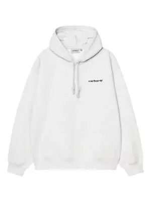 Carhartt Work In Progress Logo Cotton Hoodie - Grey
