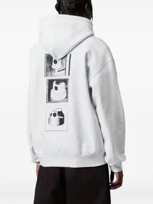 Carhartt Work In Progress Logo Cotton Hoodie - Grey