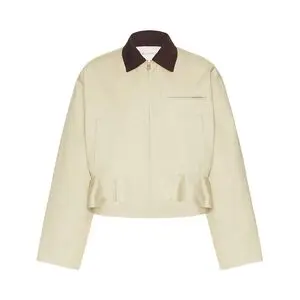 JW Anderson Curved Hem High Neck Jacket - Cream