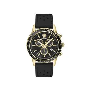 Versace Sport Chrono Leather Watch - Gold