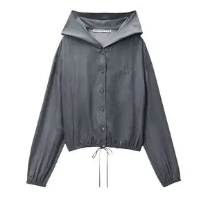 Alexander Wang Drapey Frontplacket Hoodie