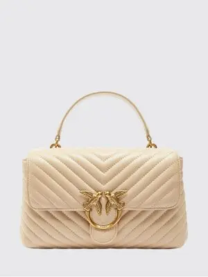 Pinko Pinko Quilted Handbag With Bird Clasp Sand