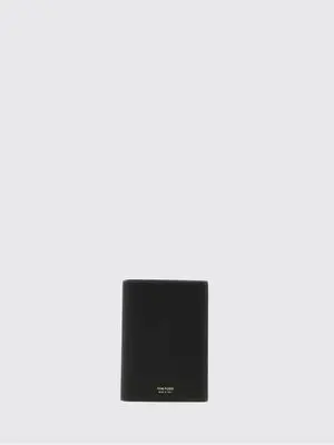 TOM FORD Grained Calfskin Bifold Wallet With Logo - Black