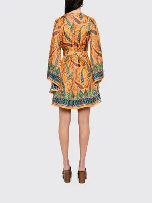 Etro Paisley Print Wrap Dress - Orange
