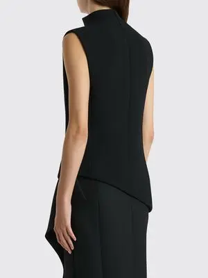 Khaite Sleeveless Mandarin Collar Top - Black