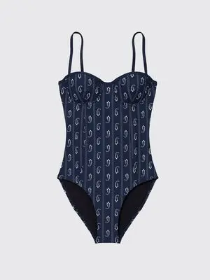Tory Burch Floral Print One-piece Swimsuit - Blue