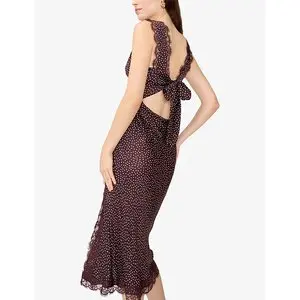 OMNES Polka-dot Print Woven Midi Dress
