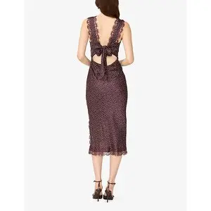 OMNES Polka-dot Print Woven Midi Dress