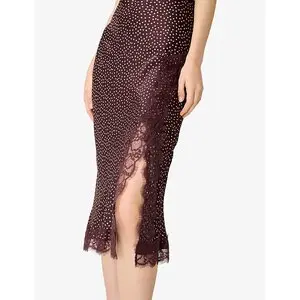 OMNES Polka-dot Print Woven Midi Dress